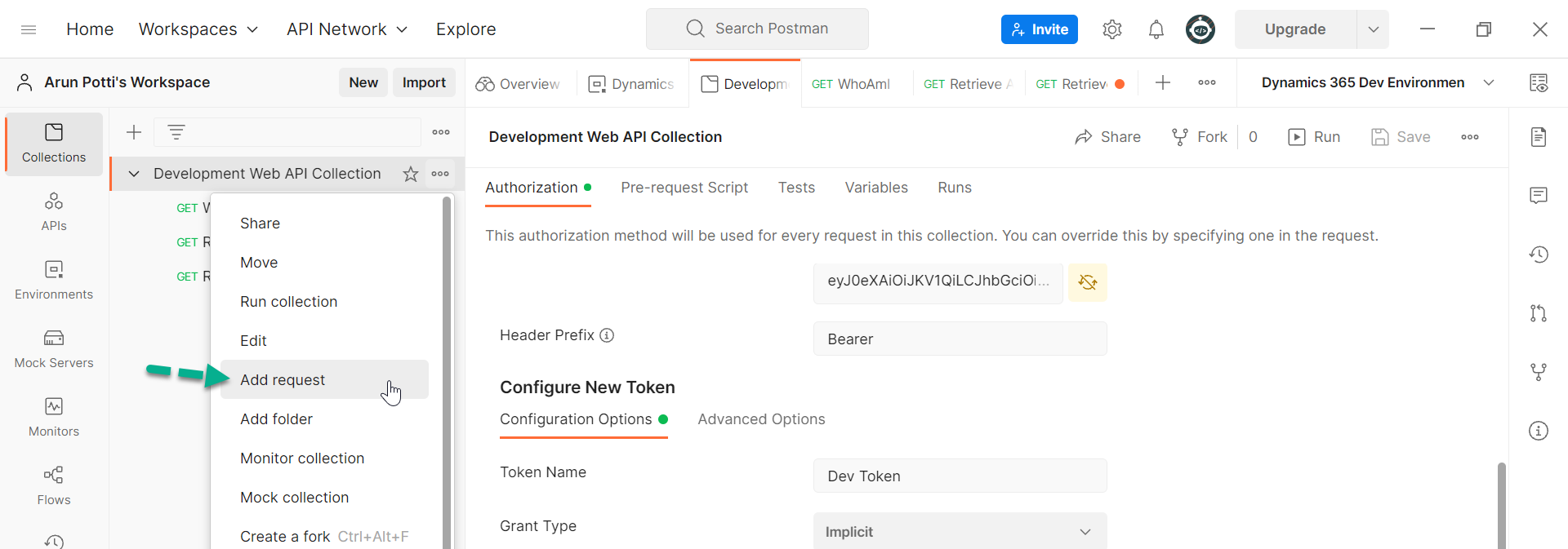 How To Create A Table Record In A Dataverse Environment From Postman